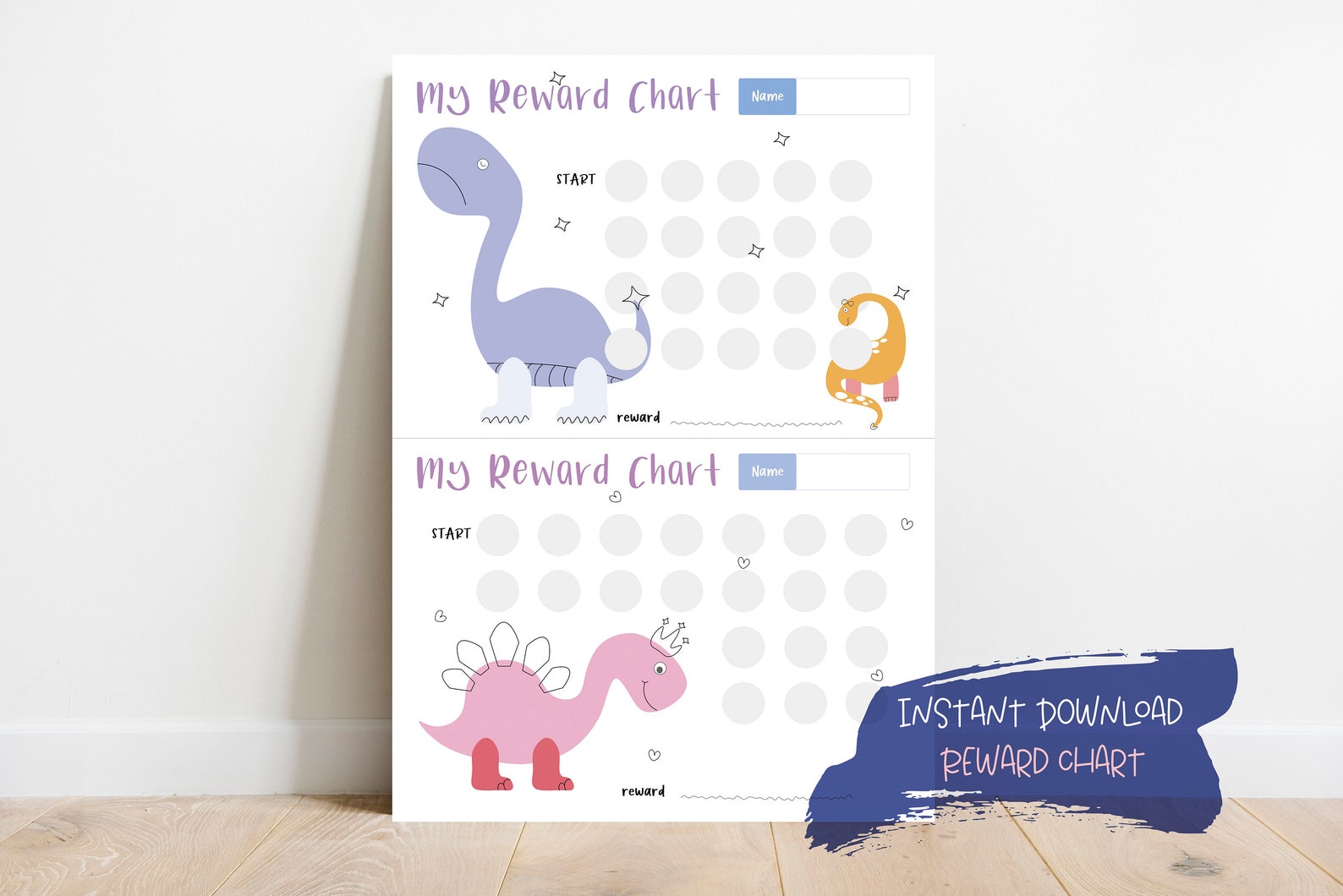 Printable Reward Chart Dinosaur Sticker Chart Potty - Etsy