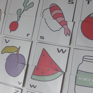 Beginning Sounds Matching Game | Food Alphabet Game | Preschool ...