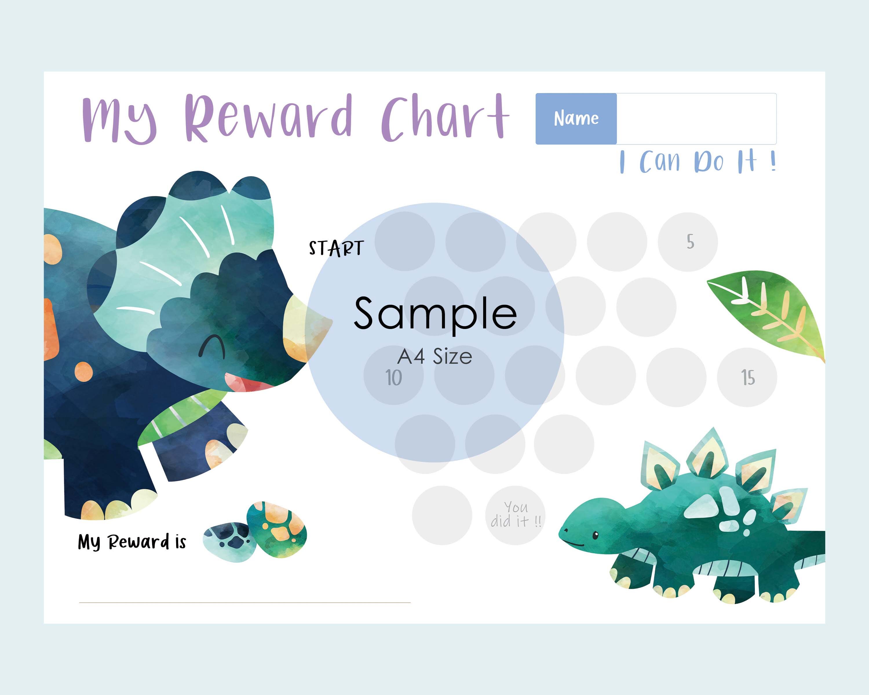 Dinosaur Reward Chart | Printable Reward Chart | Potty Reward Chart ...