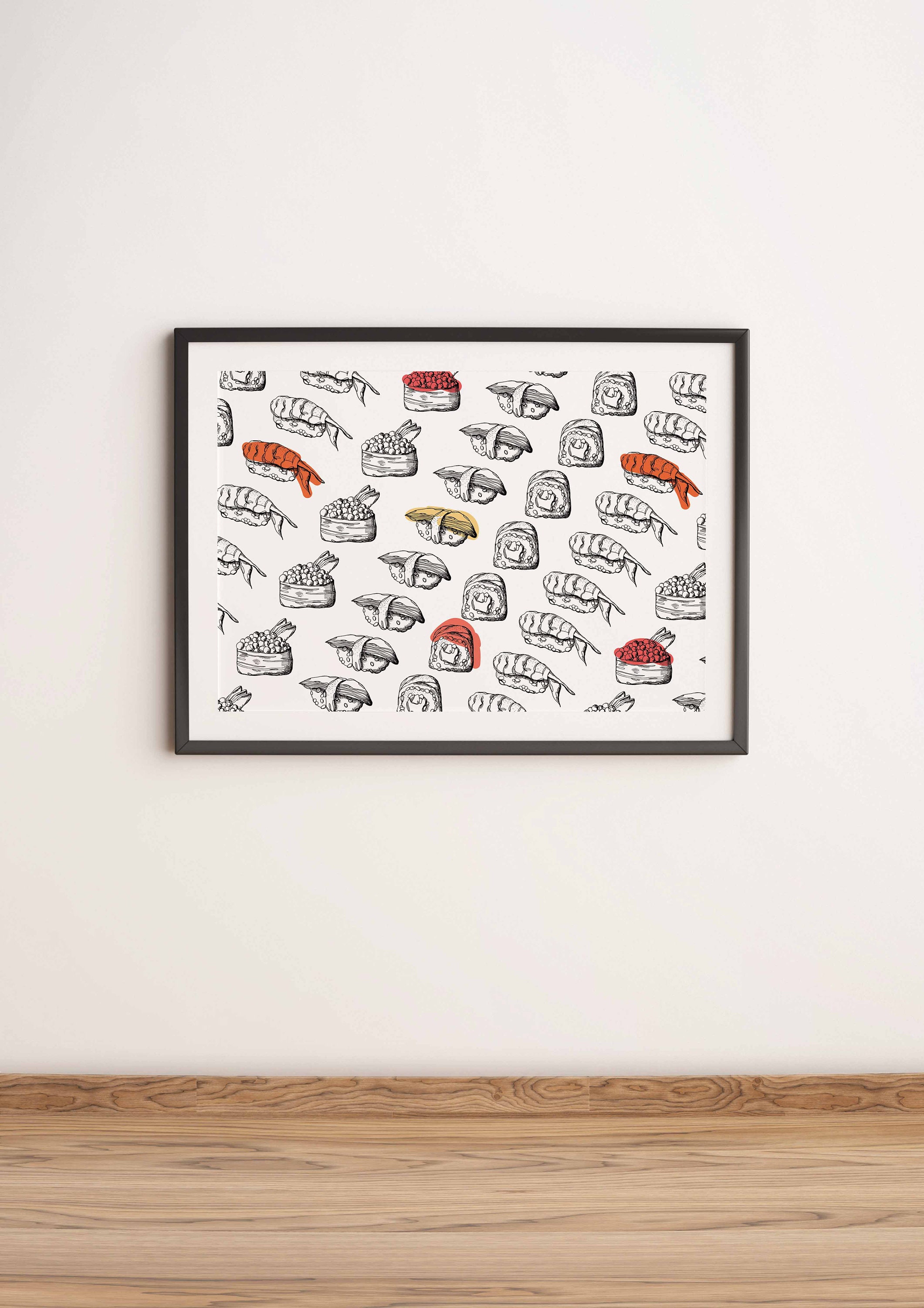 SUSHI Print Kitchen Decor Food Prints Sushi Lover - Etsy