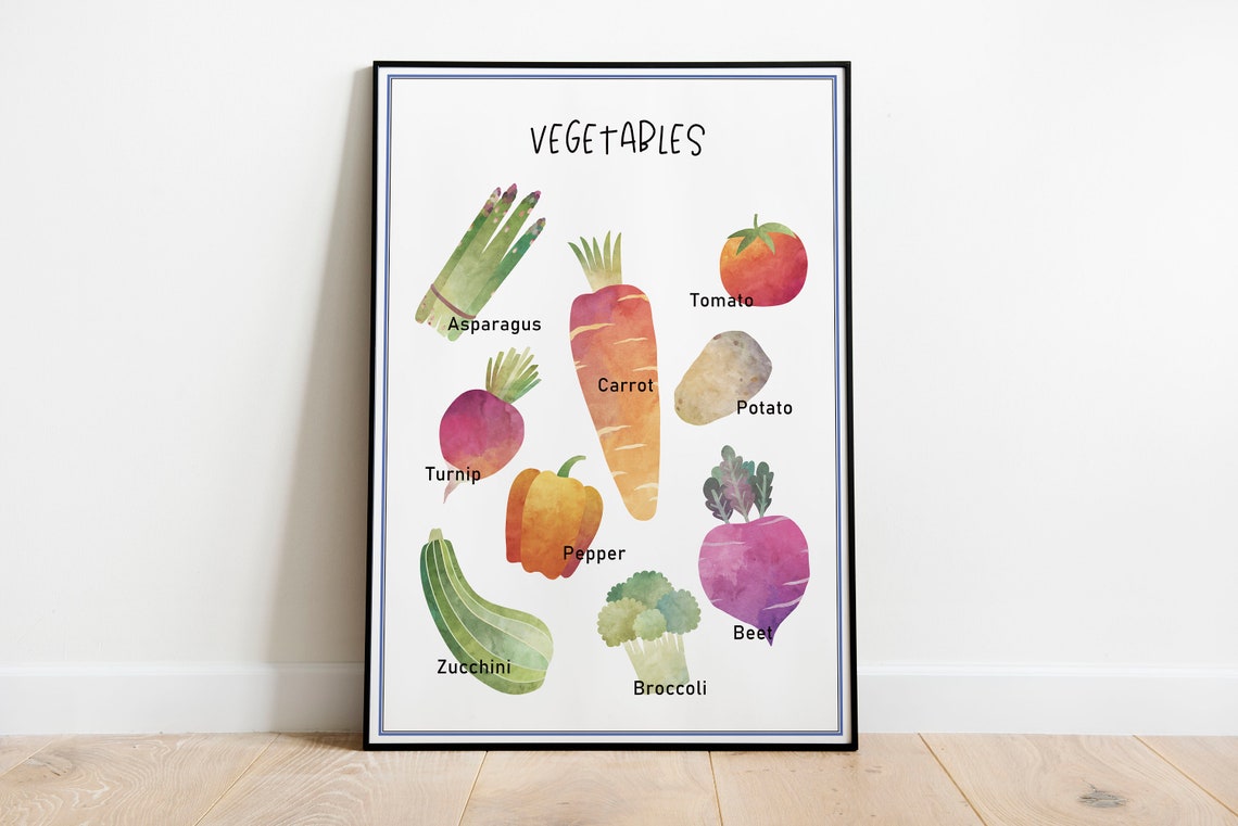 Vegetables Poster Nursery Decor Educational Wall Art - Etsy