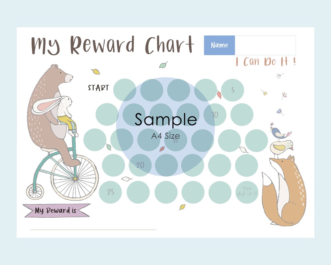 Forest Animal Reward Chart Printable Reward Chart Instant Download ...