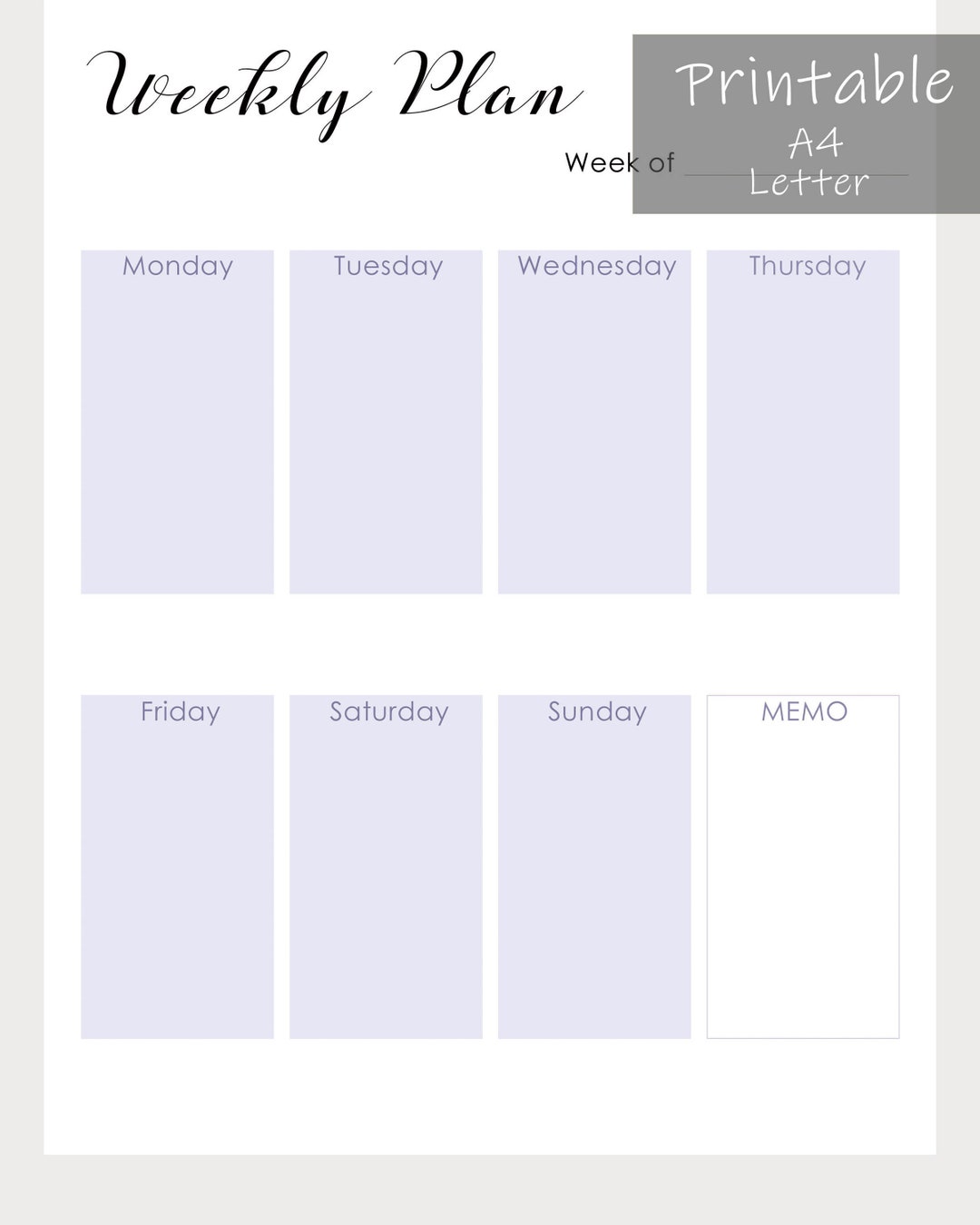 Simple Weekly Planner Weekly Planner Download Printable Weekly Planner ...
