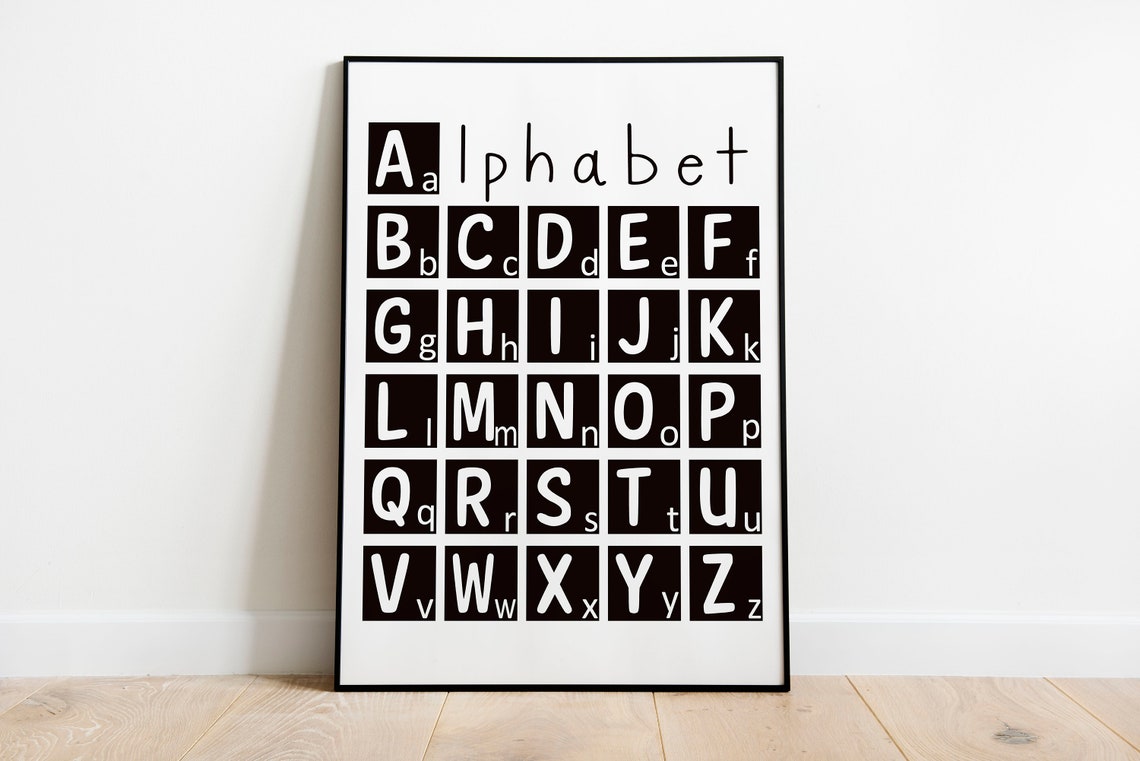 ABC Poster Black and White | Alphabet Wall Art | ABC Poster | Alphabet ...