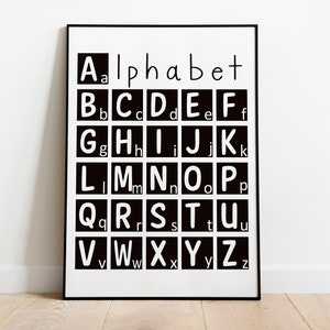 ABC Poster Black and White | Alphabet Wall Art | ABC Poster | Alphabet ...