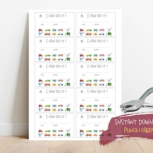 10 Punch Reward Card Printable | Good Behavior Punch Card | Punch Cards ...