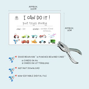 10 Punch Reward Card Printable | Good Behavior Punch Card | Punch Cards ...