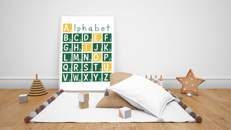 ABC Poster Alphabet Poster for Kids Nursery Decor Educational Wall Art ...