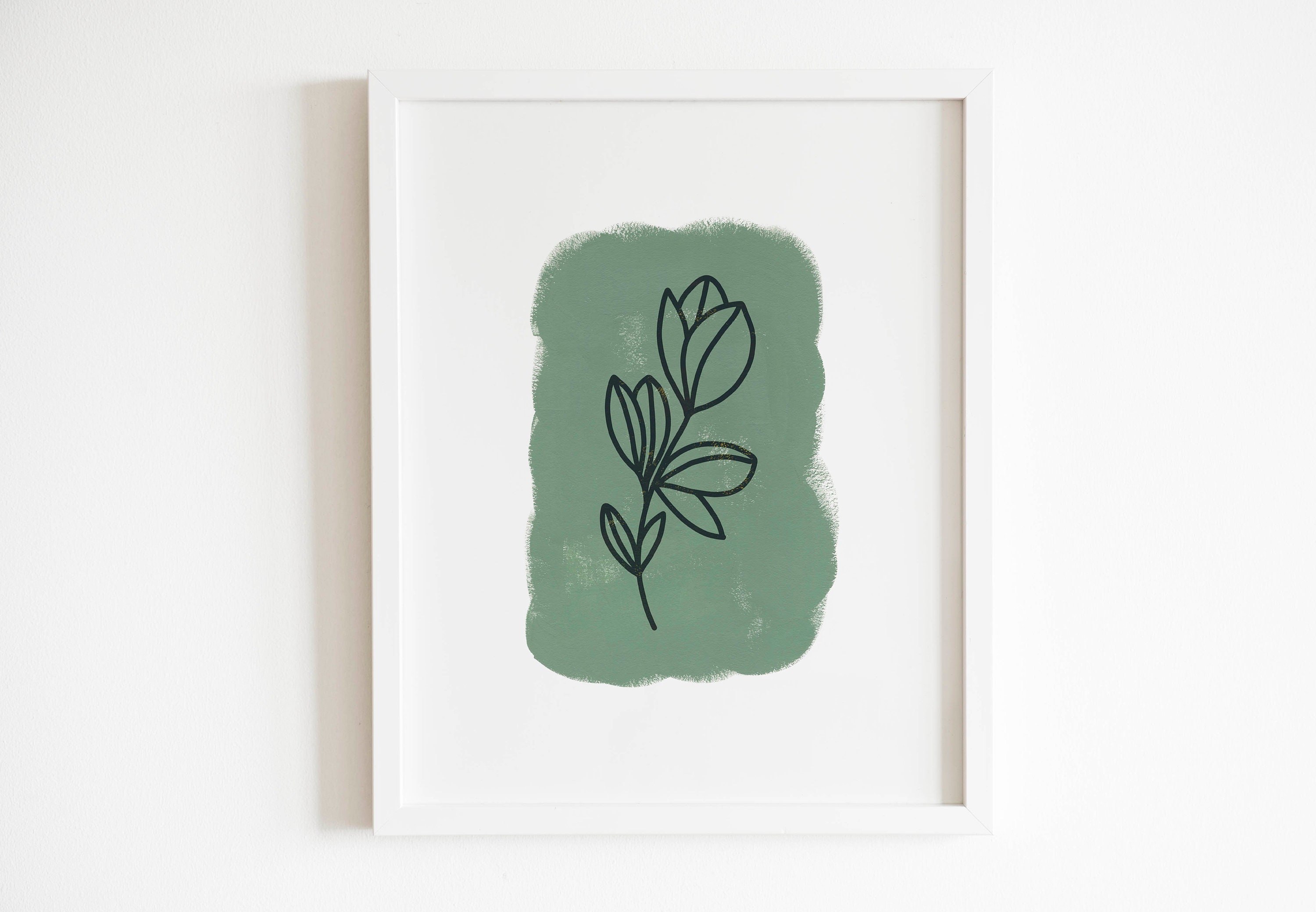 Abstract Green Leaf Wall Art | Boho Art Decor | Printable Wall Art ...