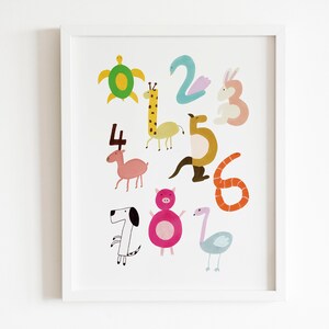Set of 2 Animal Number for Kids | Printable Number Art | Nursery Wall ...