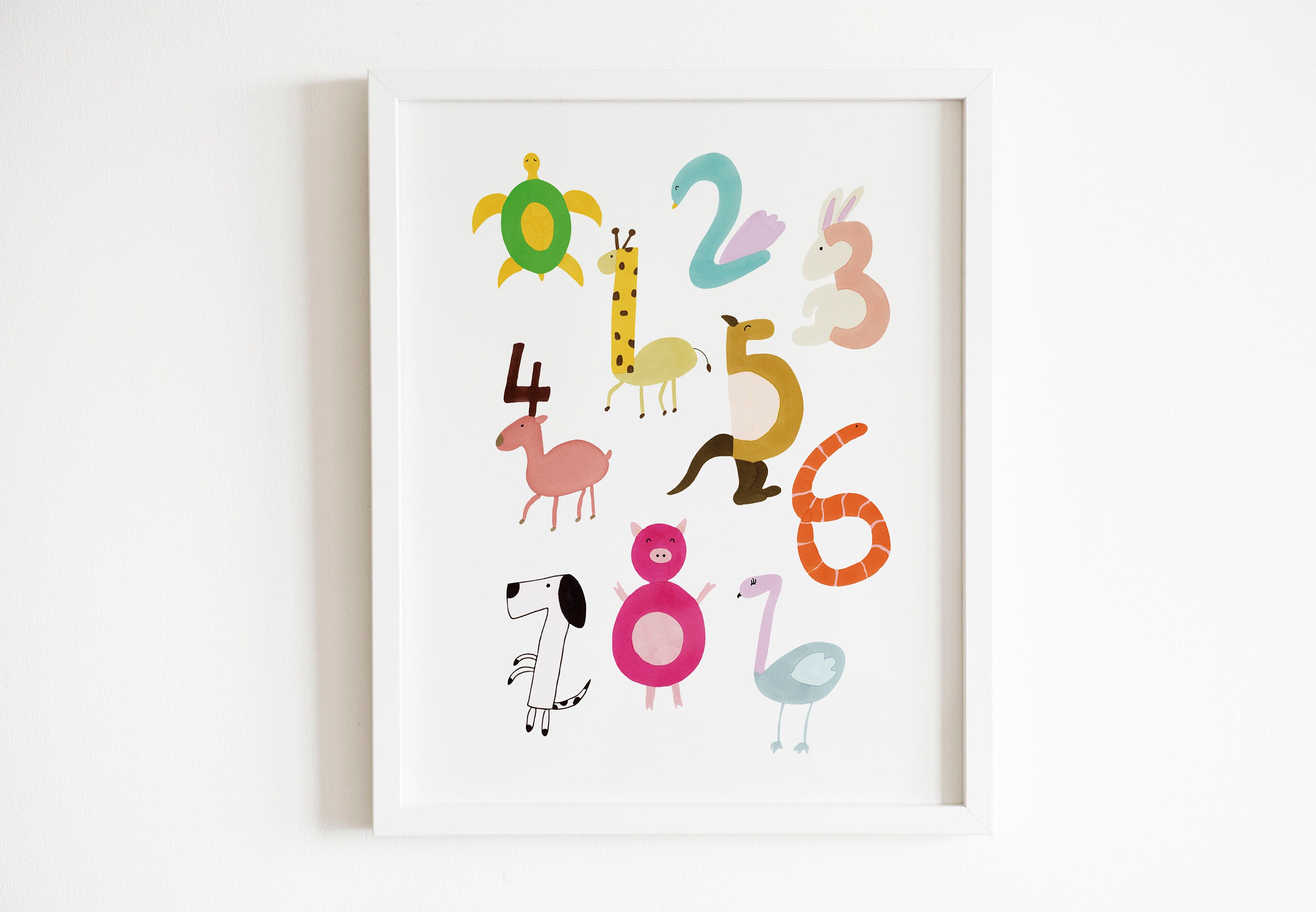 Set of 2 Animal Number for Kids | Printable Number Art | Nursery Wall ...