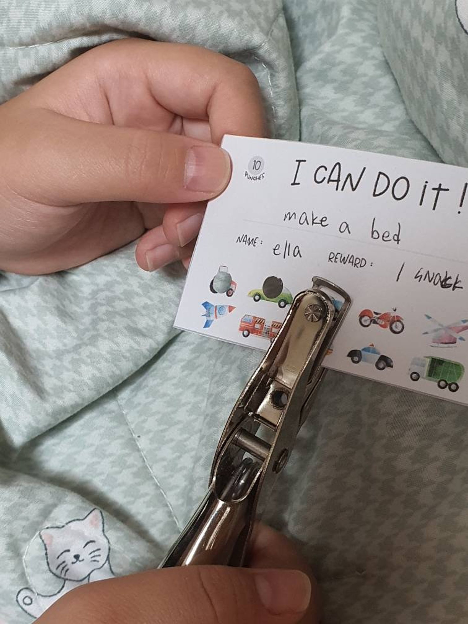 10 Punch Reward Card Printable | Good Behavior Punch Card | Punch Cards ...