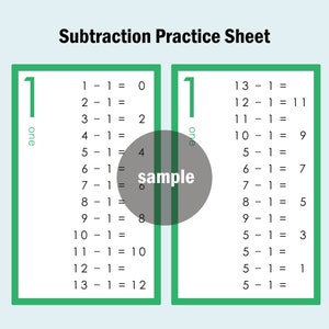 Montessori | Subtraction Chart | Subtraction Worksheets | Math Skills ...
