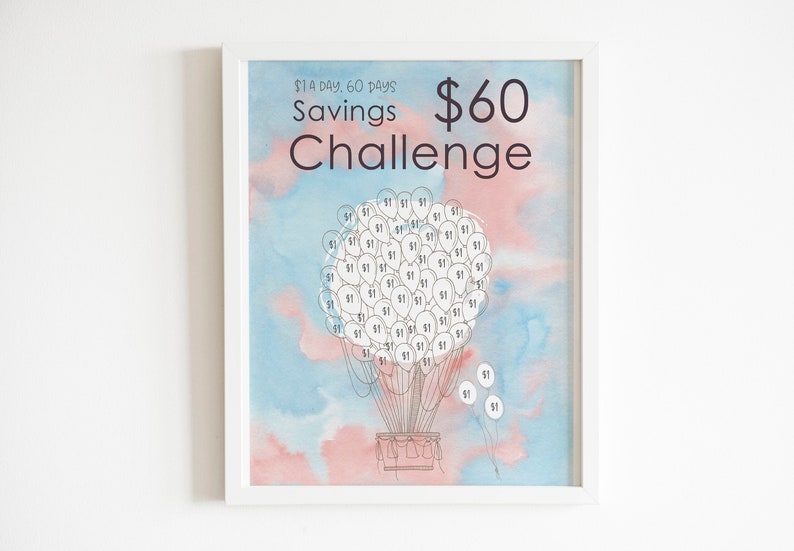 Save One Dollar a Day Challenge for KIDS | Savings Tracker | Daily ...