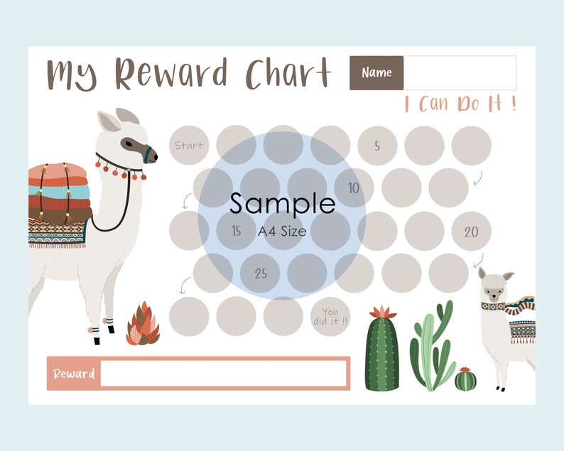 Alpaca Reward Chart | Chart for Kids | Sleep Chart | Printable Chores ...