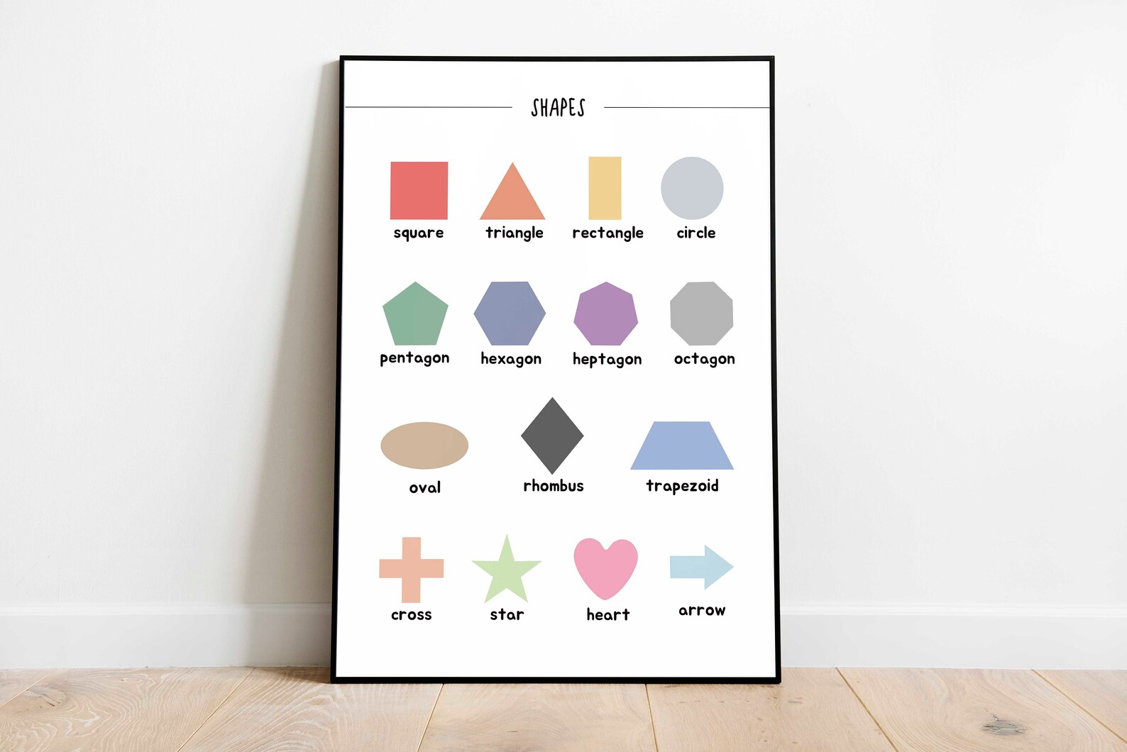 Shapes Print | Educational Poster | Classroom Decor | Printable Wall ...