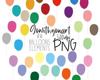 Rainbow Balloon Bunch Clip Art PNG File With Transparent Background ...