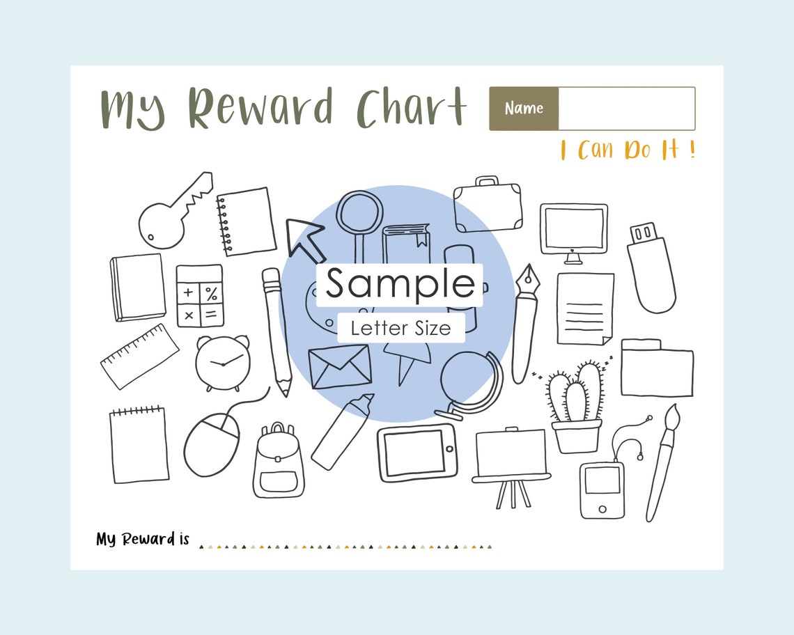 Reward Chart Printable Coloring Reward Chart School - Etsy
