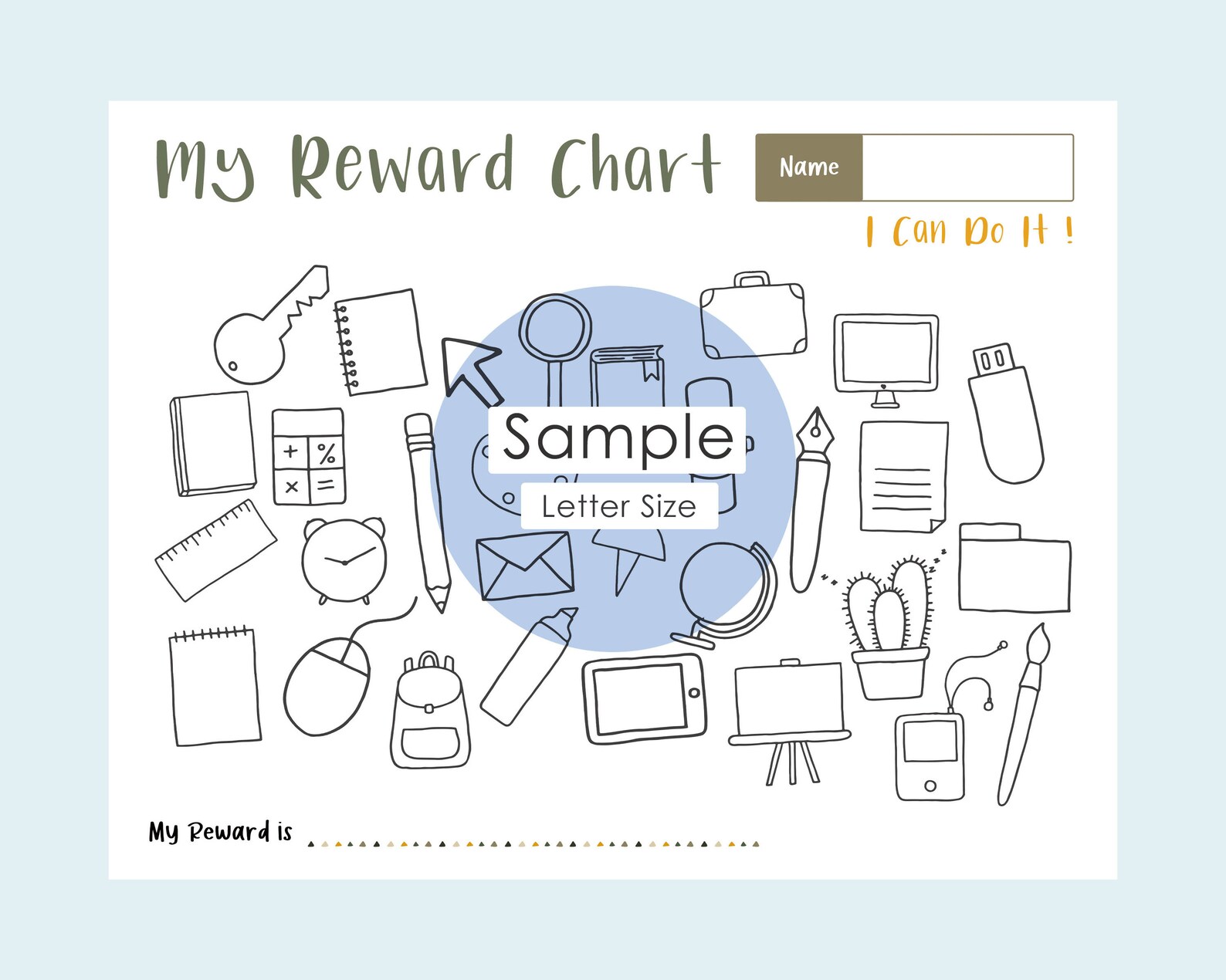 Reward Chart Printable | Coloring Reward Chart | School Supplies ...