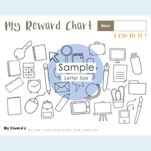 Reward Chart Printable | Coloring Reward Chart | School Supplies ...