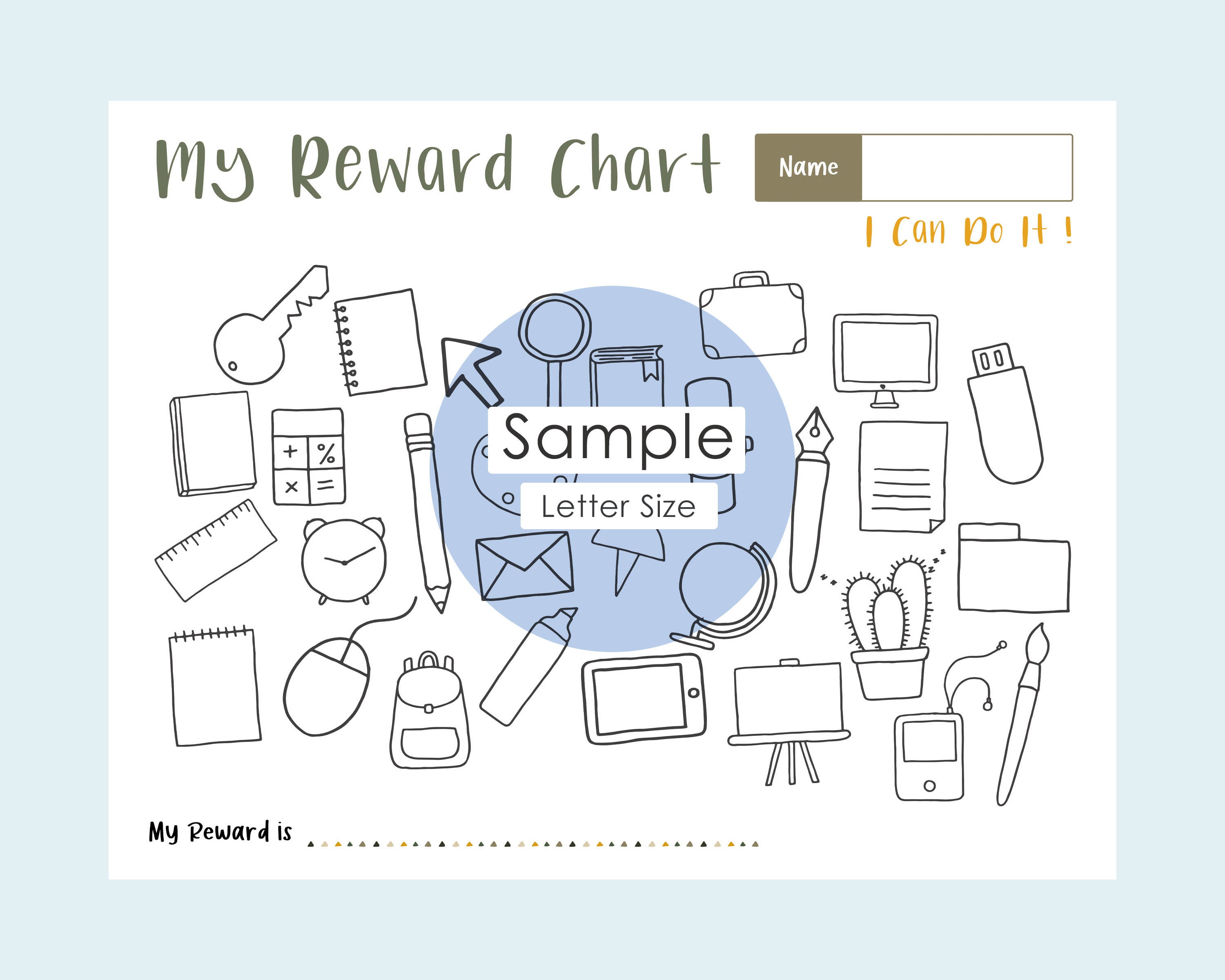 Reward Chart Printable | Coloring Reward Chart | School Supplies ...