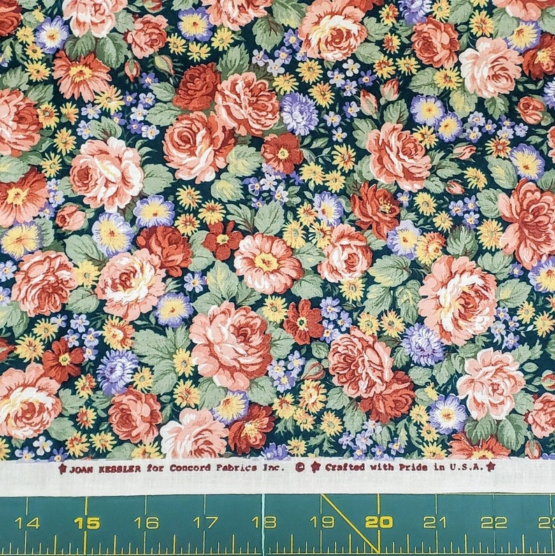 Vintage Joan Kessler Vintage Floral Cotton Concord Fabrics - Etsy