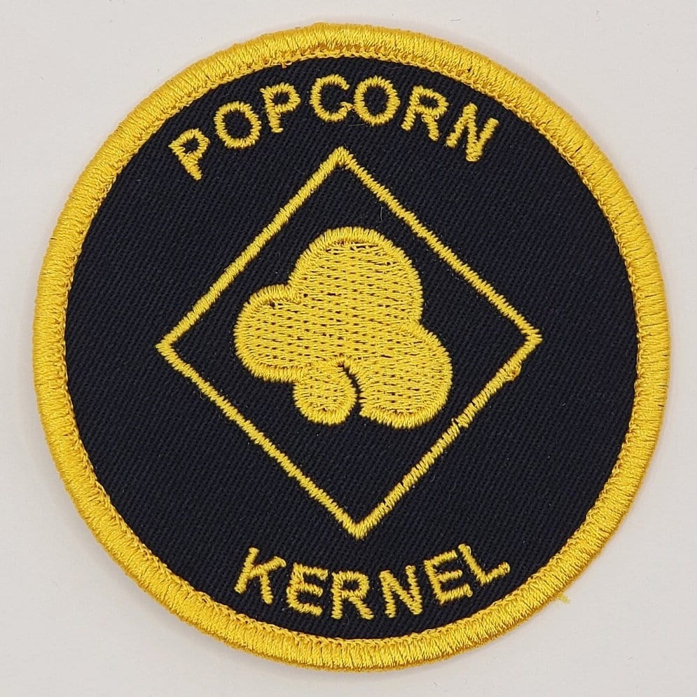 Popcorn Kernel Patch, Cub Leader Gift, Iron on Patch, Funny Gift ...