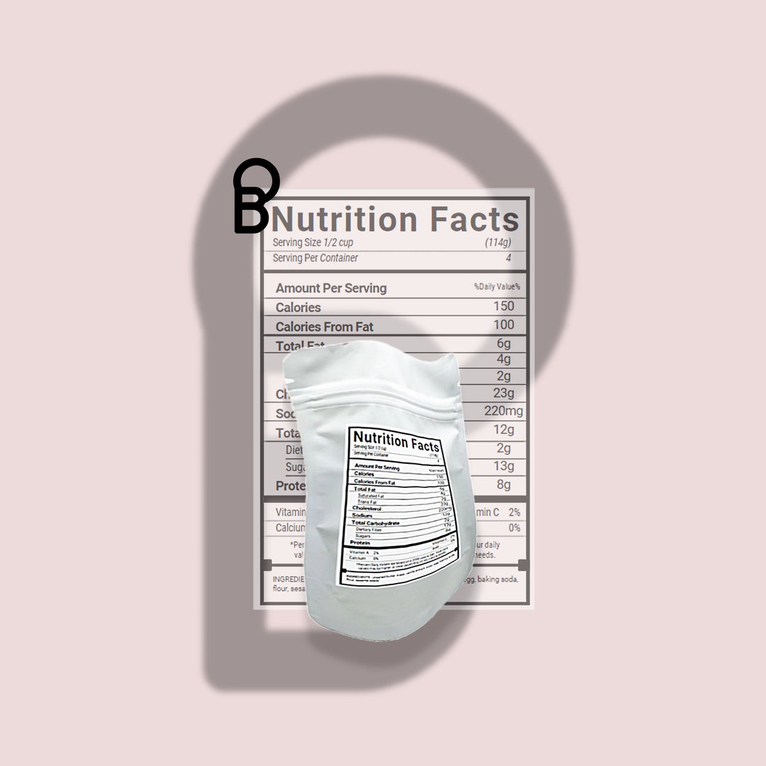 EDITABLE NUTRITION Label Using Free Canva Custom Nutritional Facts ...
