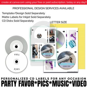 EDITABLE CD Disk Label Using Free Canva Custom CD Gift Template Any ...