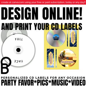 EDITABLE CD Disk Label Using Free Canva Custom CD Gift Template Any ...
