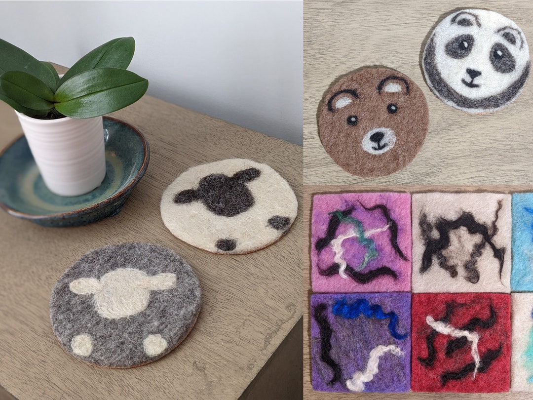 Felted Wool Coasters - Etsy