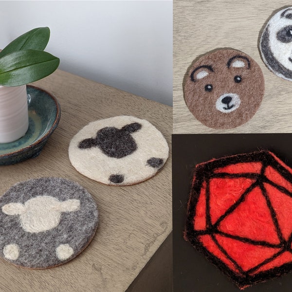 Wool Coasters - Etsy