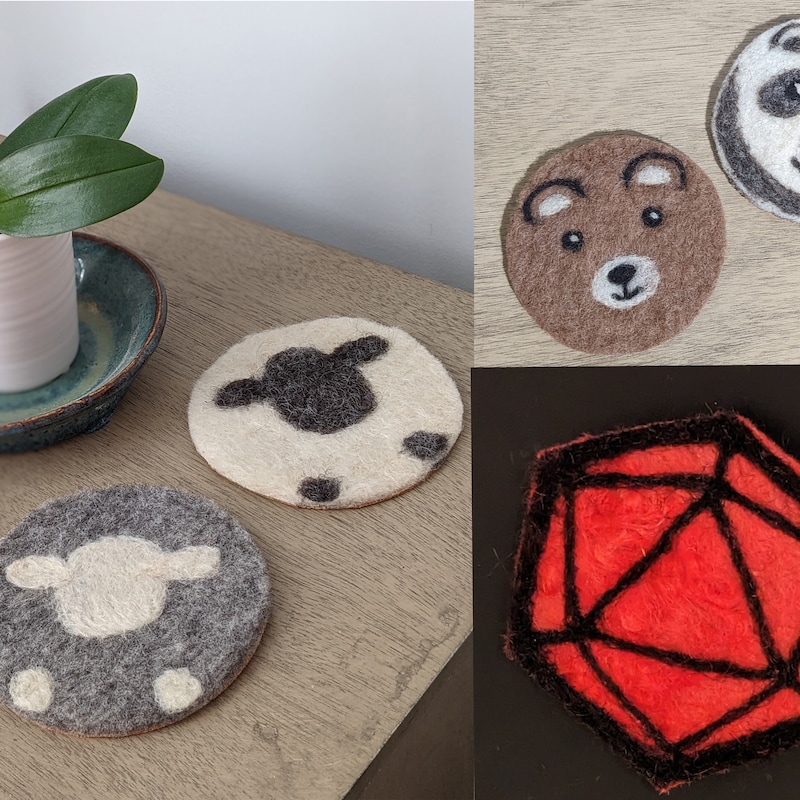 Wool Coasters - Etsy