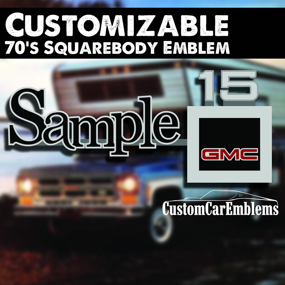 Custom GMC 1970s Squarebody Chevy Truck Hillbilly Deluxe Emblem (SINGLE ...