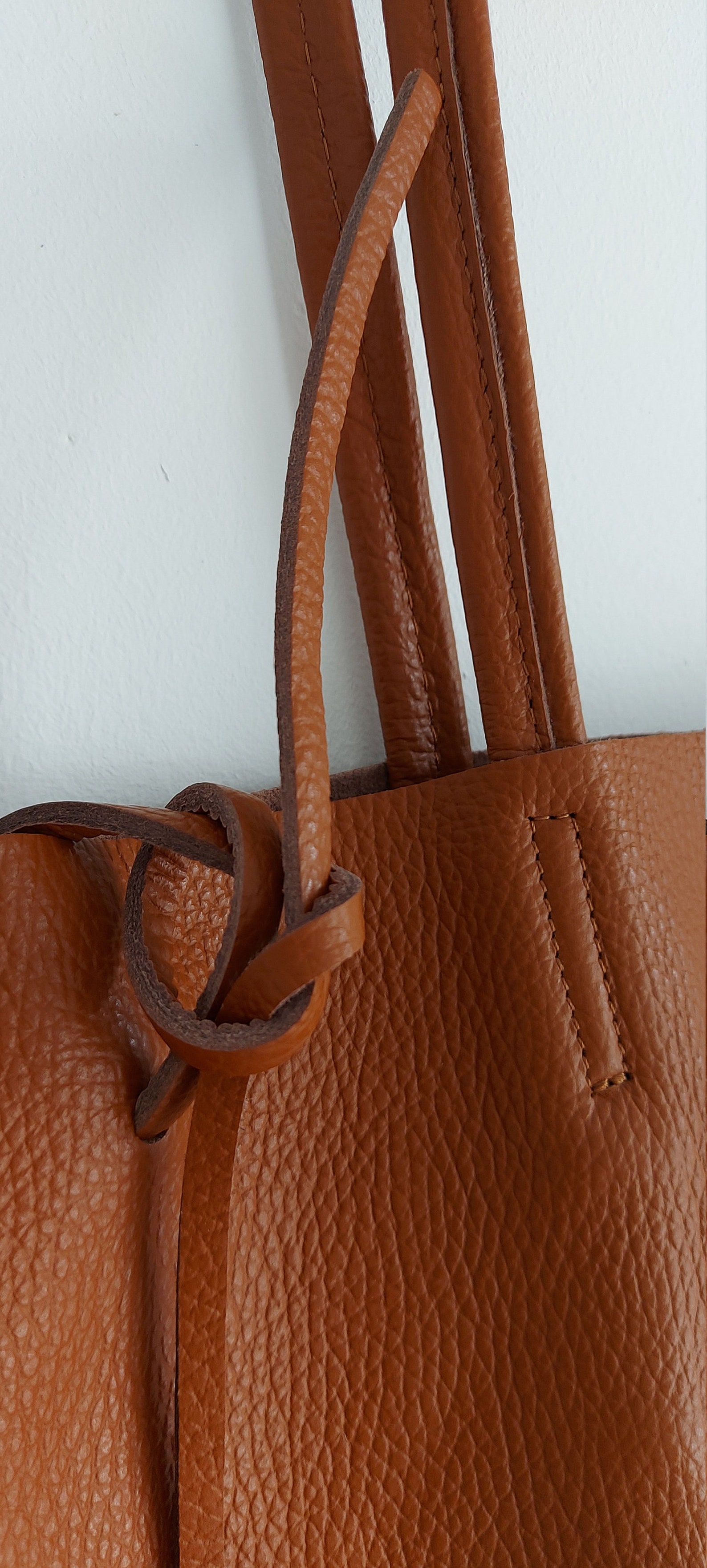 Genuine Leather Shopper Bag Large Leather Tote Bag Pebbled | Etsy