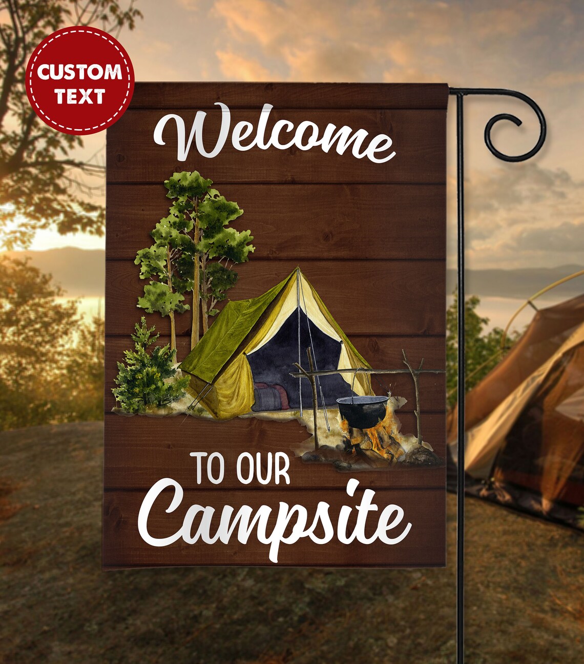 Welcome To Our Campsite Garden Flag Camping Outdoor Flag | Etsy