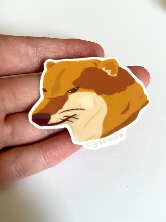 Cheems Vinyl Waterproof Sticker | Etsy