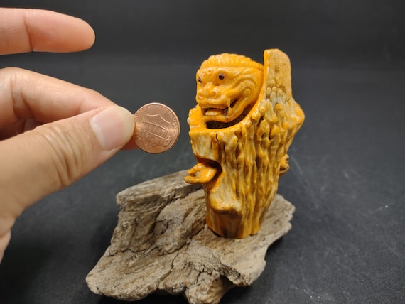 Antler Carved Unique Monster Beggar Statueexclusive Carved - Etsy