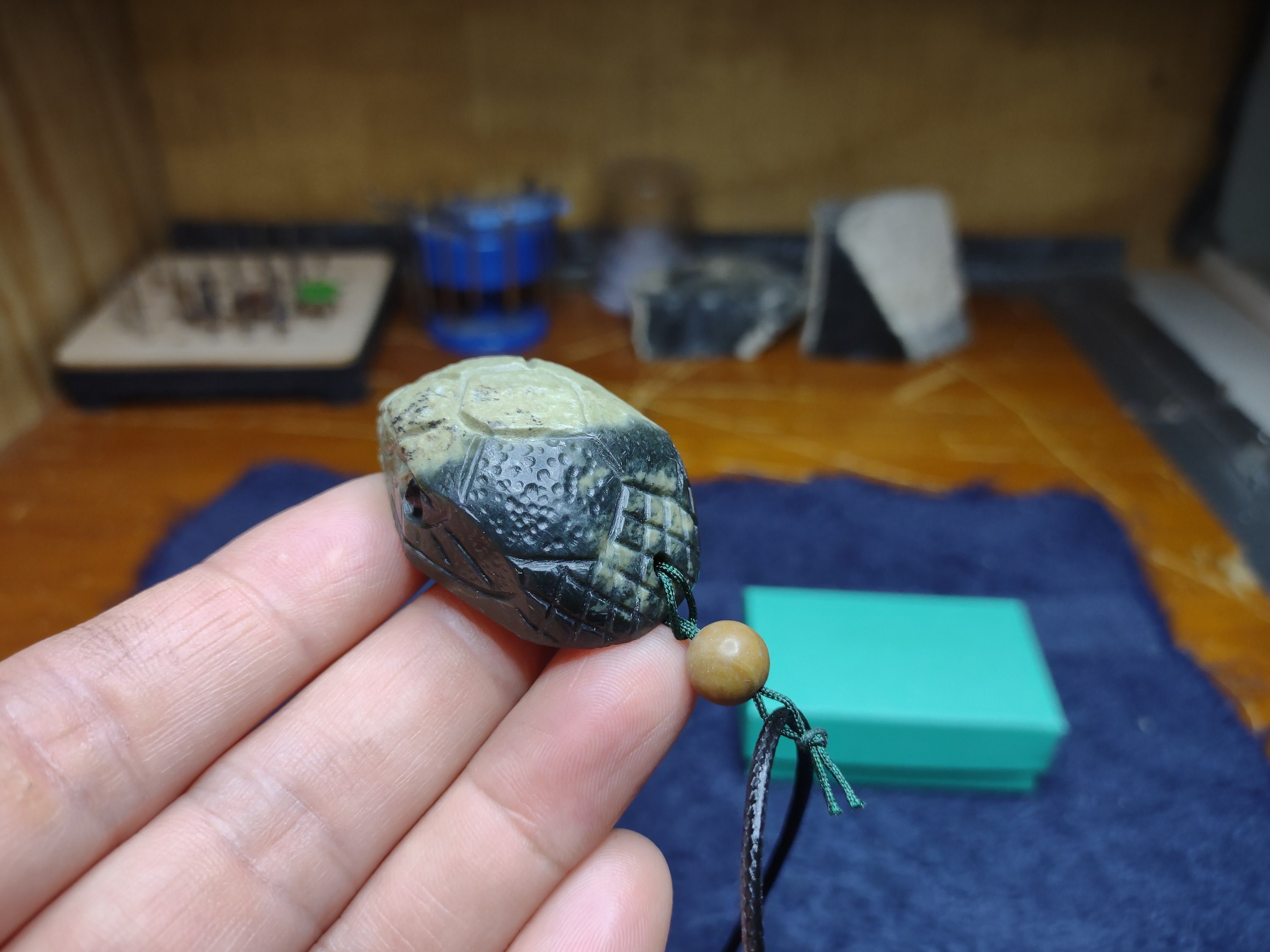 Hand Carved Olive Jade Python Head Pendant Unique Necklace - Etsy