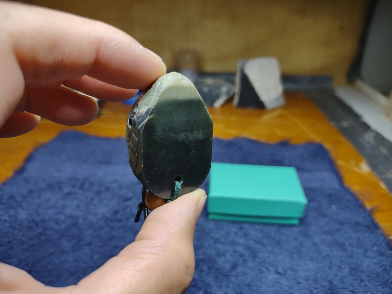 Hand Carved Olive Jade Python Head Pendant Unique Necklace - Etsy