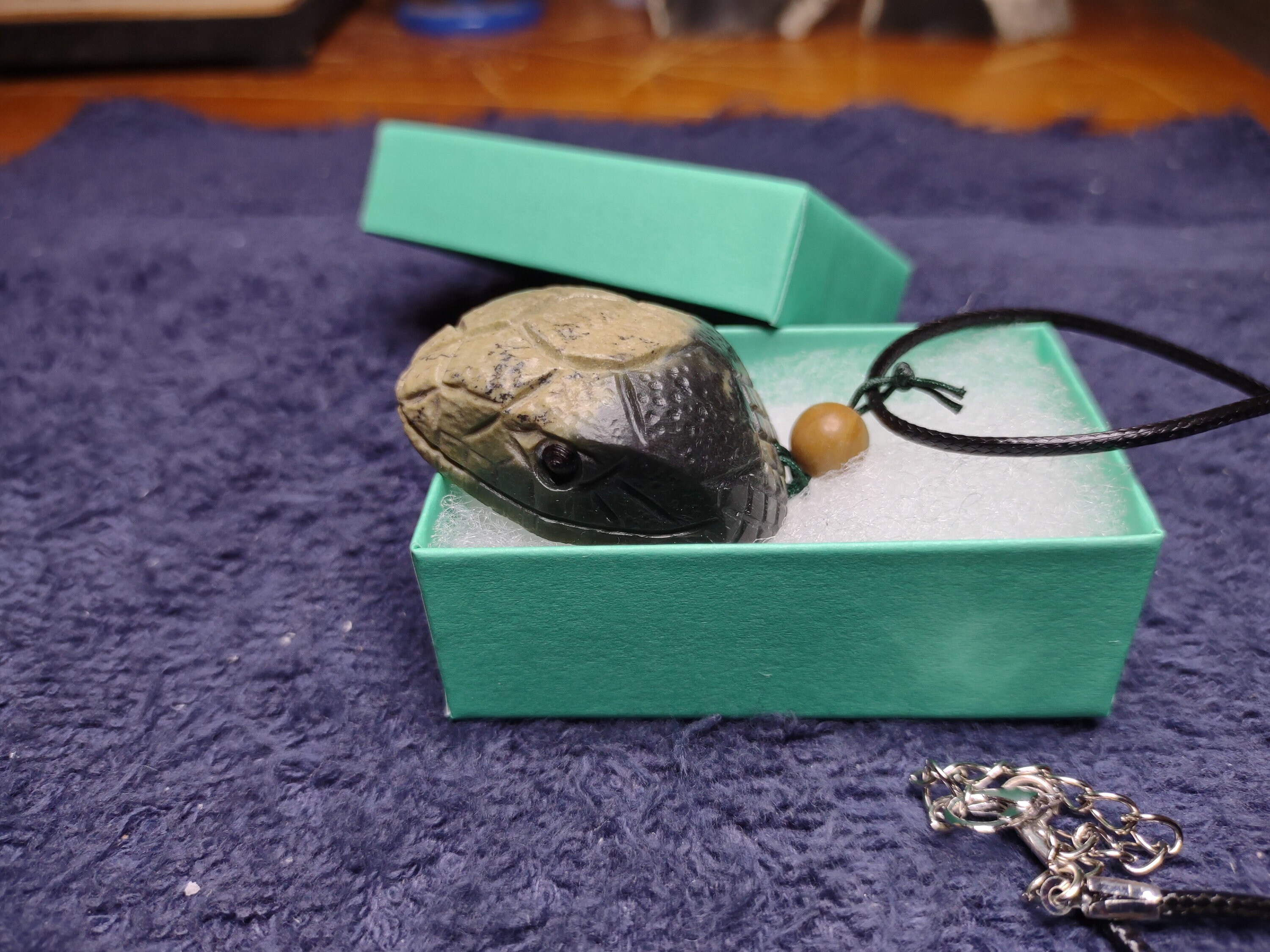 Hand Carved Olive Jade Python Head Pendant Unique Necklace - Etsy