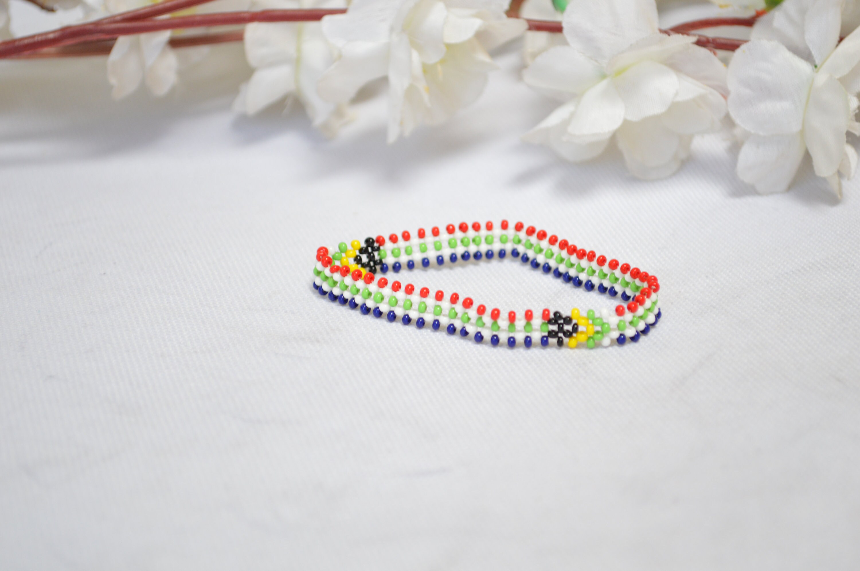 Slender South Africa Flag Beaded Bracelet/beaded Bracelet/south African ...