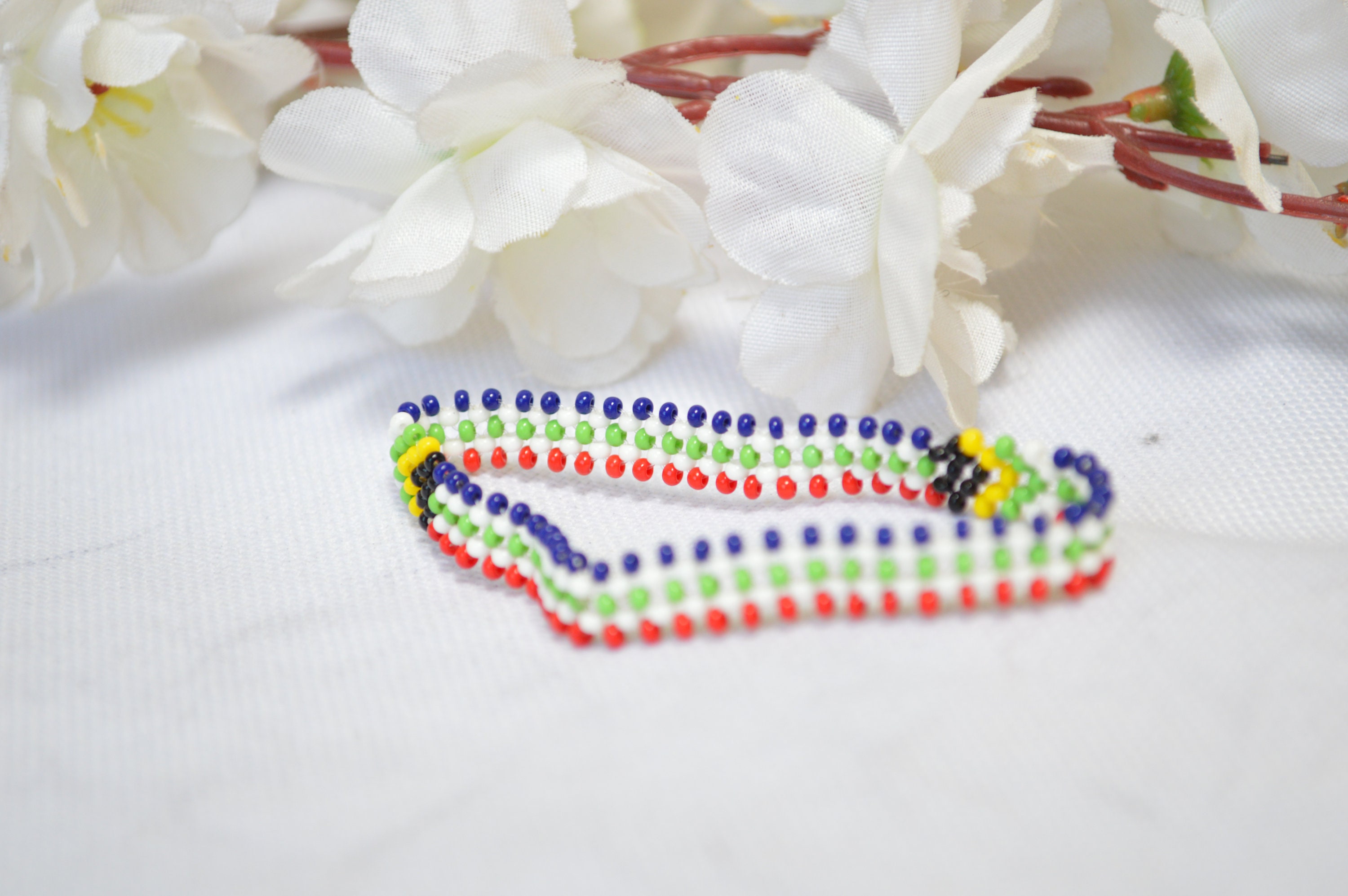 Slender South Africa Flag Beaded Bracelet/beaded Bracelet/south African ...