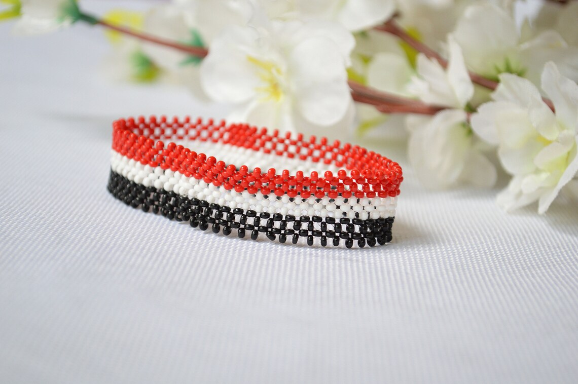 Iraq Beaded Flag Bracelet/iraqi Beaded Flag Bracelet With Name/iraq ...