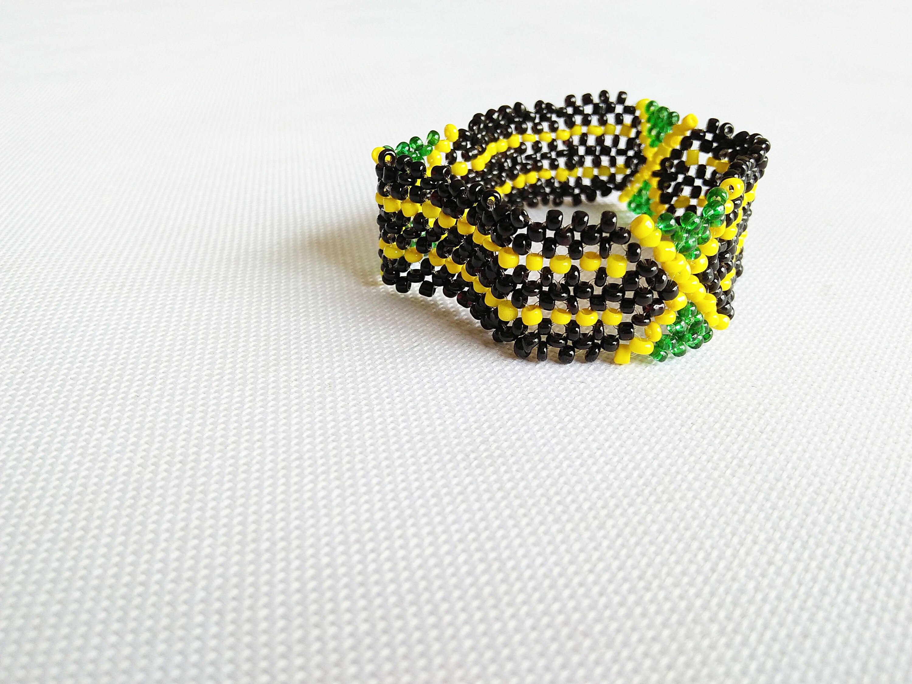 Jamaican Flag Bracelet/flag of Jamaica Beaded Bracelet/beaded - Etsy