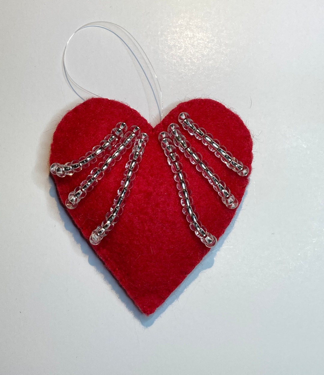 Red Felt Heart With Chandelier Embelishment - Etsy