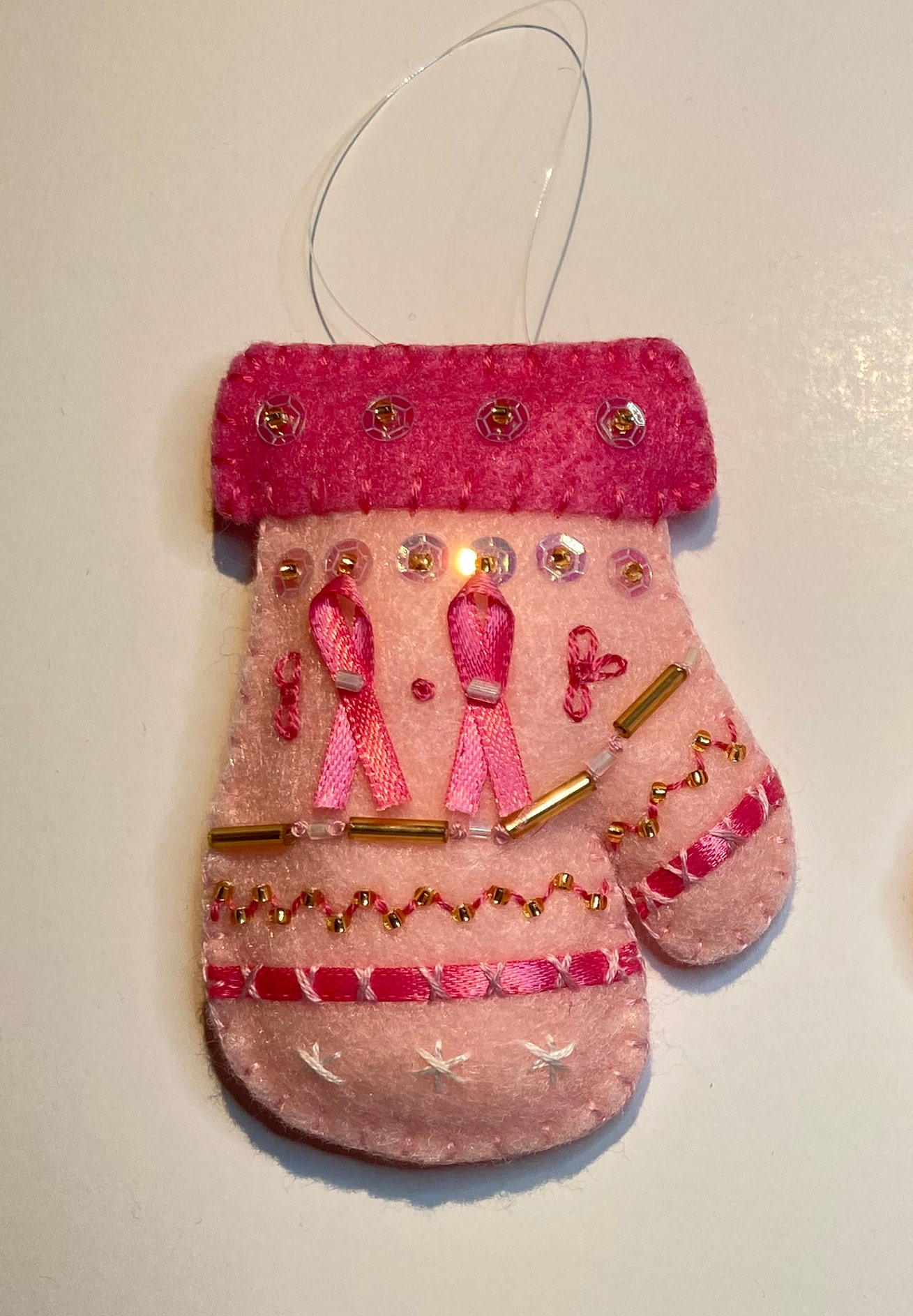 Pink Mitten Breast Cancer Awareness Ornaments - Etsy