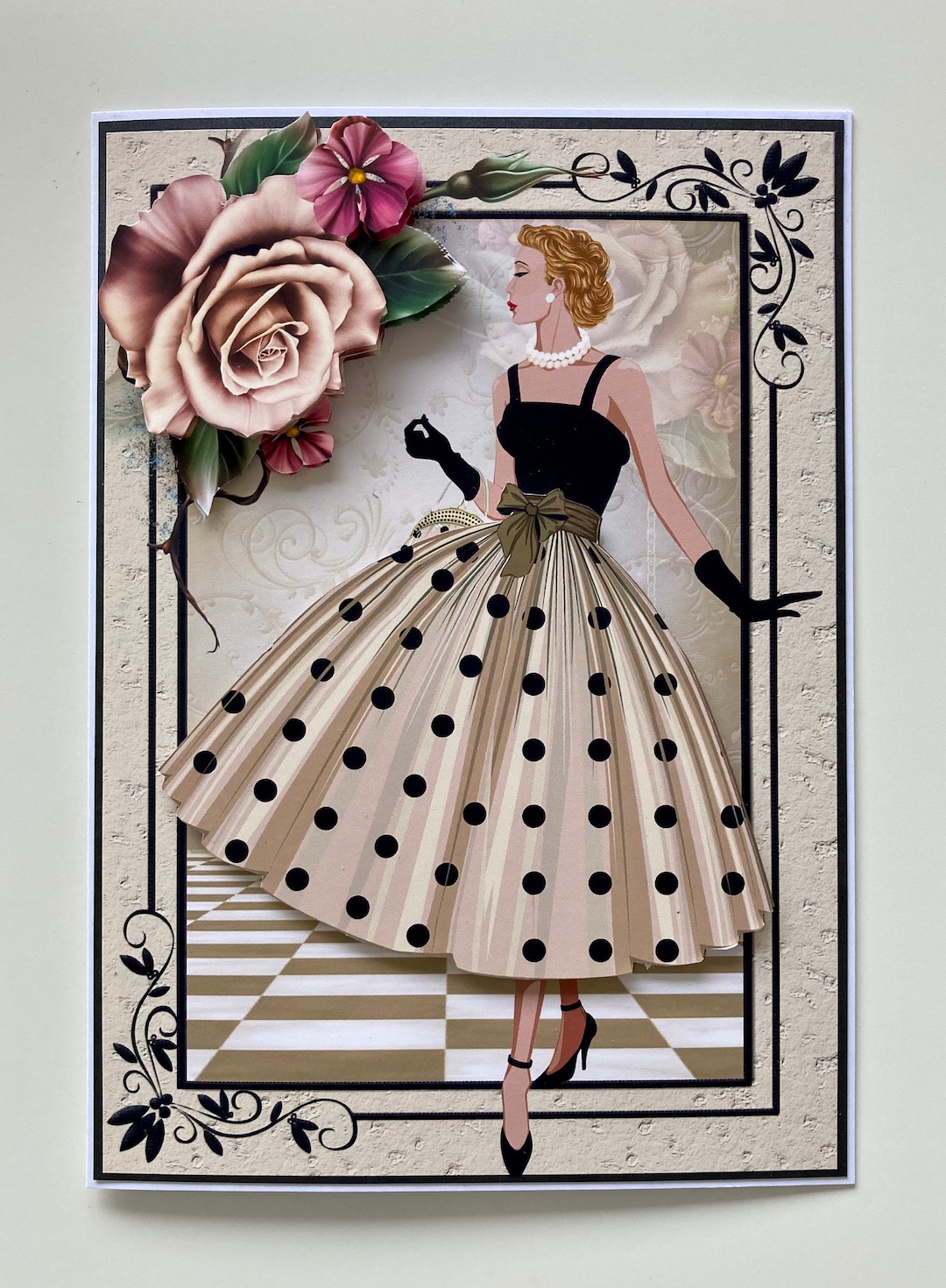 Vintage Style Retro 1950s Style Ladys Birthday Card - Etsy UK