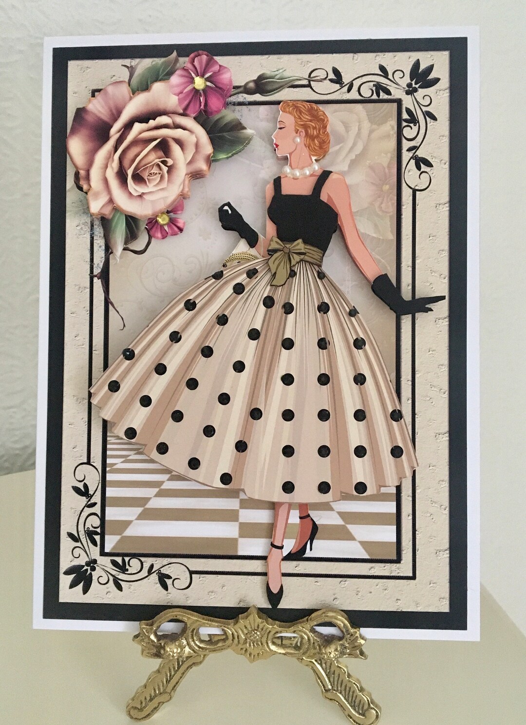 Vintage Style Retro 1950’s Style Lady’s Birthday Card, Mother’s Day ...