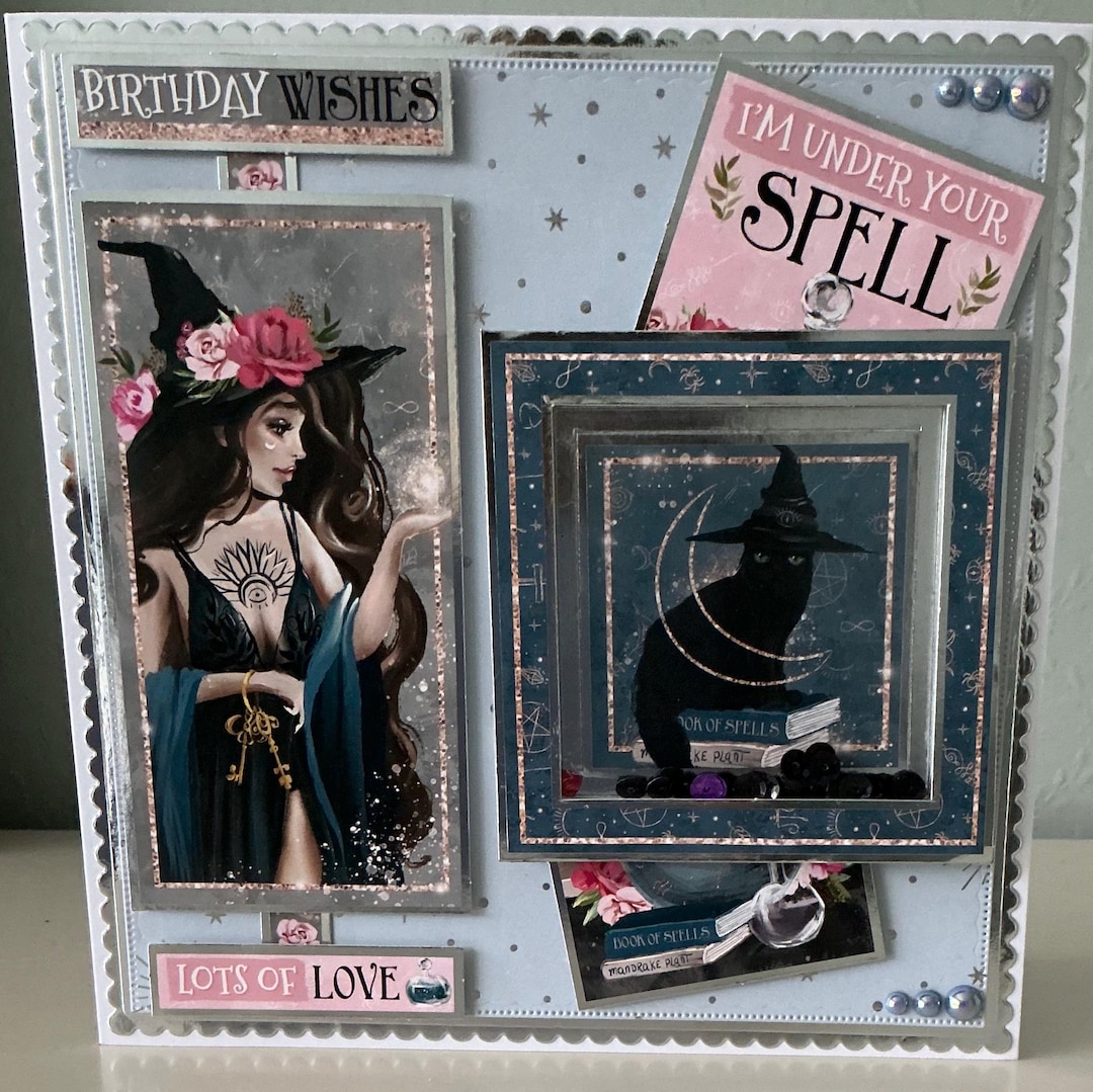 Beautiful Witch and Magic Spell Birthday Card - Etsy